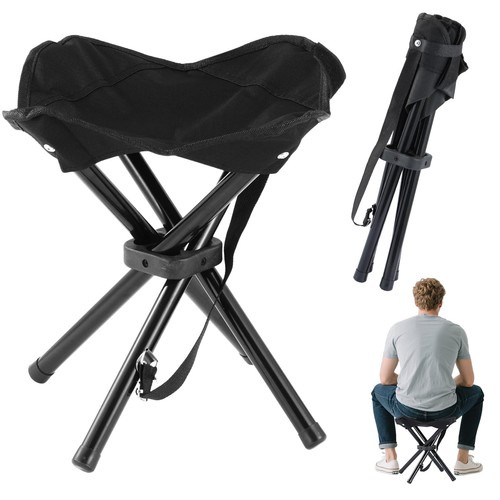 Portable Folding Camping Stool, Travel Fishing Chair Quad Frame Camping ...