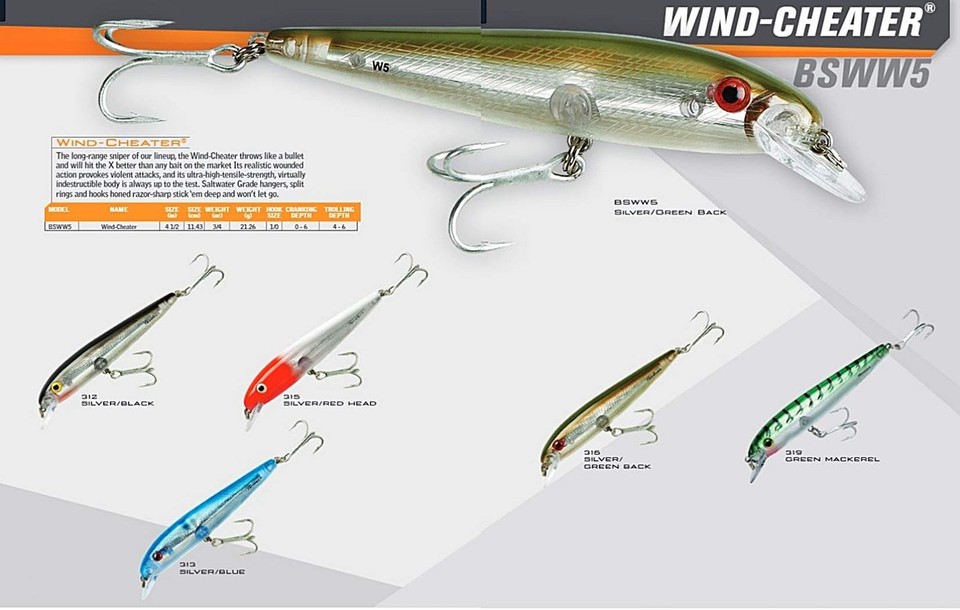 Bomber Lures Wind Cheater Saltwater Grade Fishing Lure | eBay