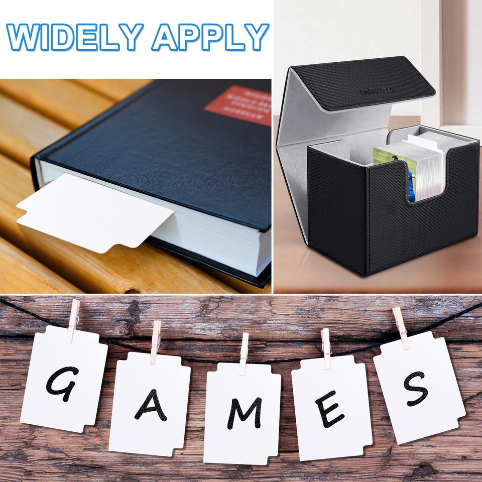 60 Pieces Trading Card Dividers White Playing Card Separators Playing ...