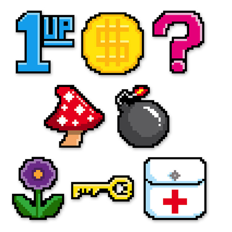 8 Bit Video Game Icons