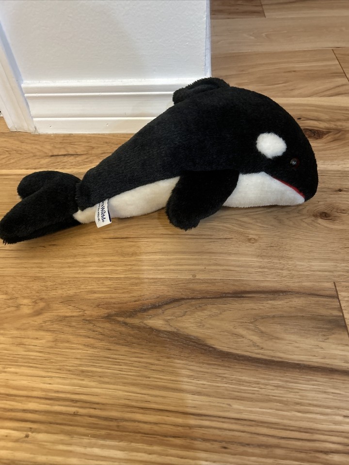 Vtg 1990s Sea World Shamu And Baby Shamu Orca Whale 10” Plush Stuffed ...
