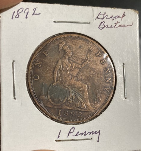 Great Britain 1d Penny 1892 RB bronze Victoria Mostly Red Amazing ...