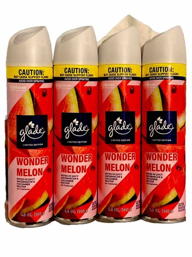 4 Pack Glade Spray Air Fresheners Limited Edition WONDERMELON Scent 8.3 ...
