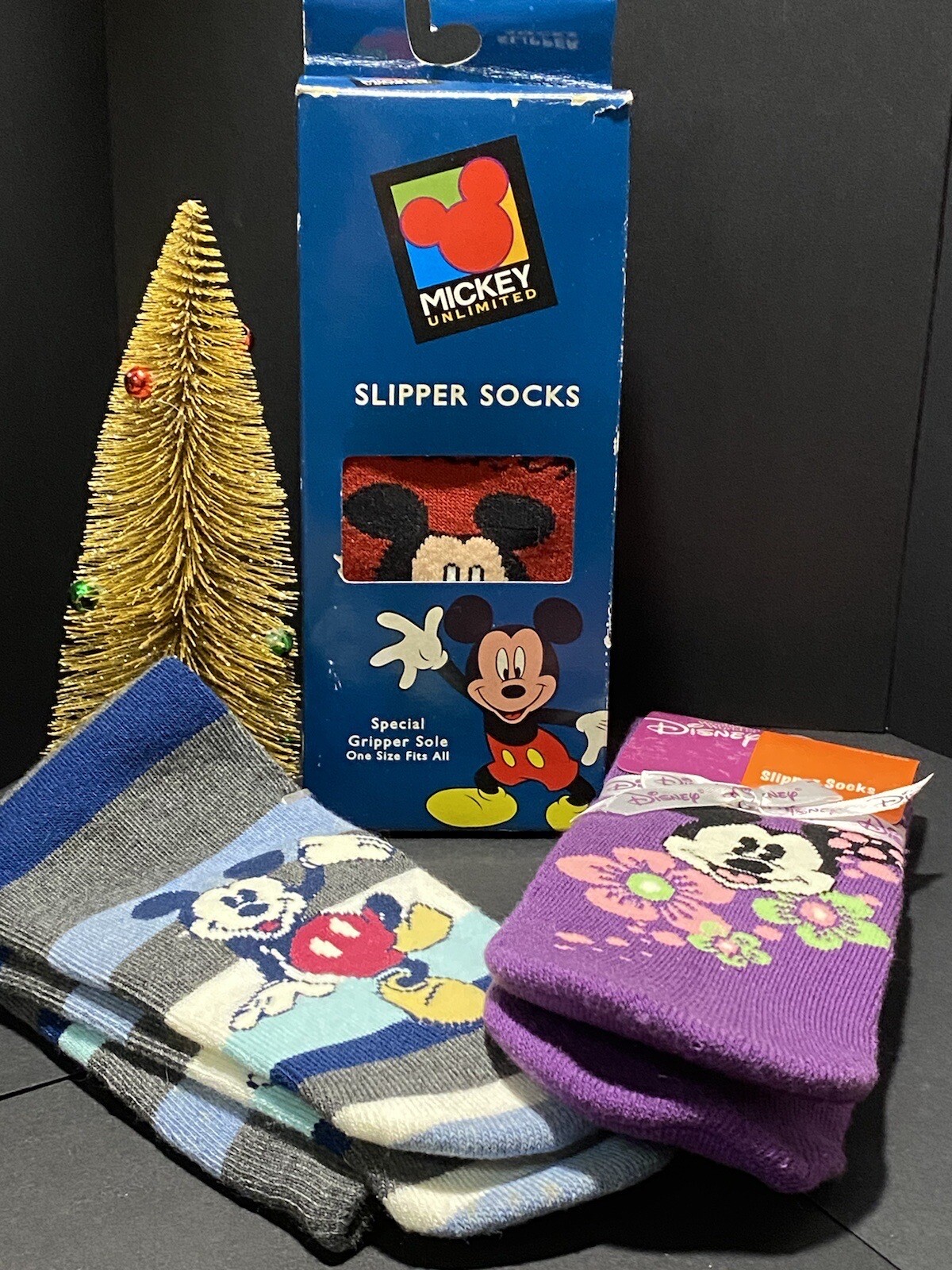 Mickey Mouse 3pc set of Slipper Socks - New | eBay