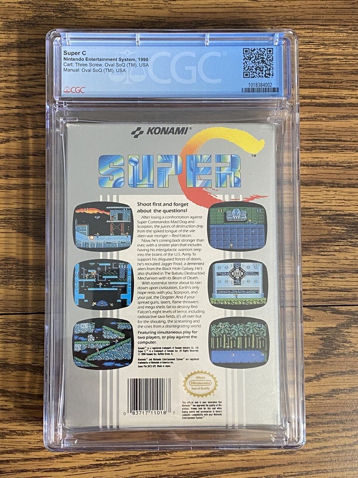 Super C Contra Nintendo NES GCG Graded 7.5 CIB COMPLETE RARE WATA VGA ...