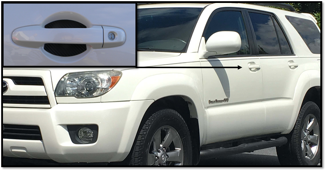 Carbon Fiber Door Handle Scratch Protector Guard Trim Fits Toyota 4 ...