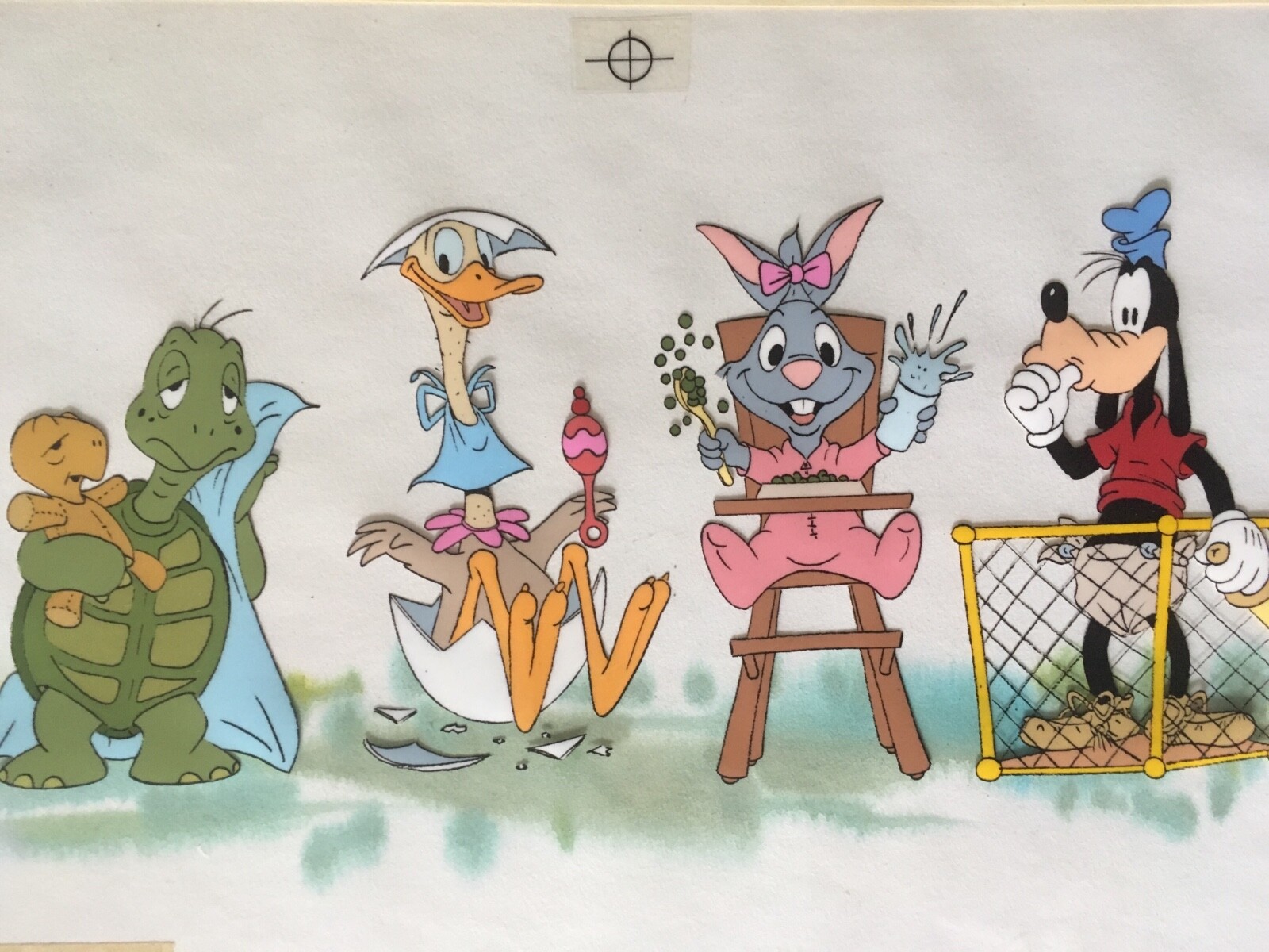 ORIGINAL VINTAGE DISNEY CELL ILLUSTRATION COMIC ART Goofy Ostrich ...