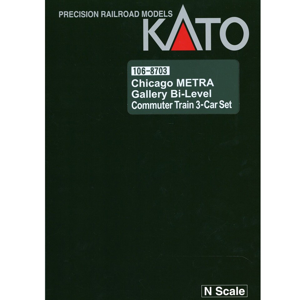 Kato 106-8703-DCC Chicago METRA Bi-Level Commuter Train 3 Car Set w ...