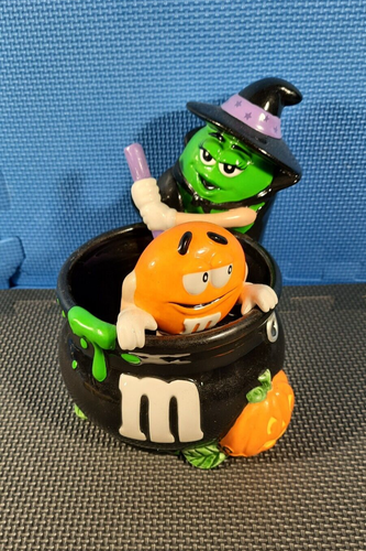 Rare Witch ADORABLE CERAMIC HALLOWEEN CANDY DISH/BOWL M&M MM eminem M ...