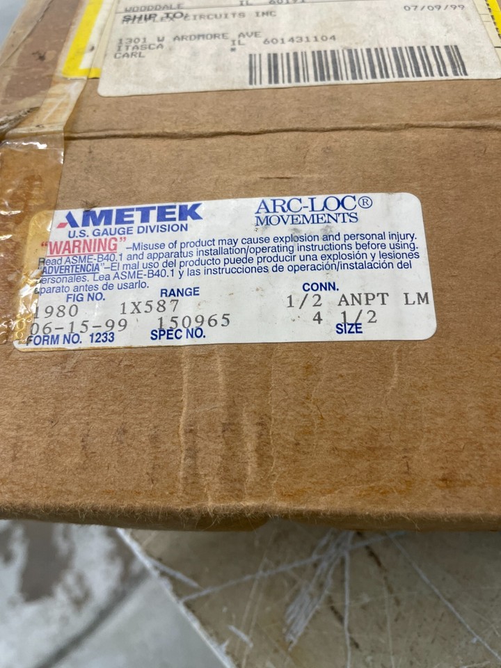 Ametek ARC-LOC 1x587 30-0-60 150965 1/2" ANPT LM 4-1/2" Face | eBay