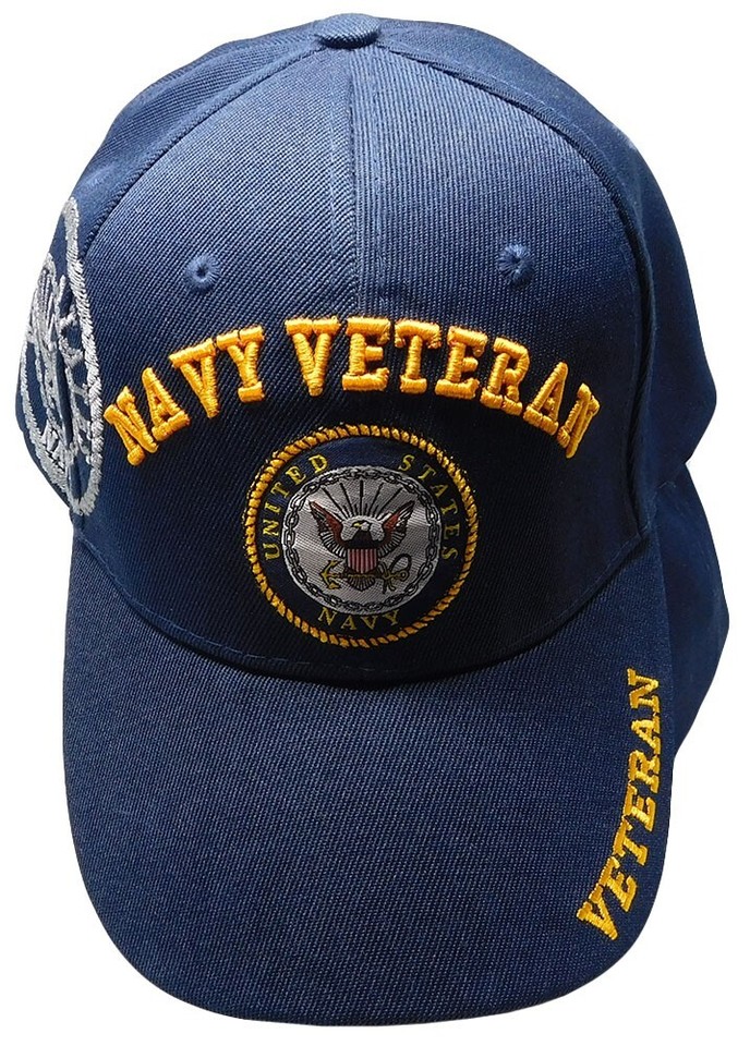 U.S. Navy Veteran with Shadow Officially Licensed Military Baseball Cap ...