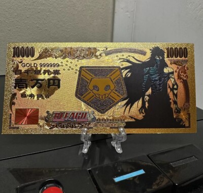 24k Gold Foil Plated Final Getsuga Tenshou Ichigo Bleach Banknote Anime ...