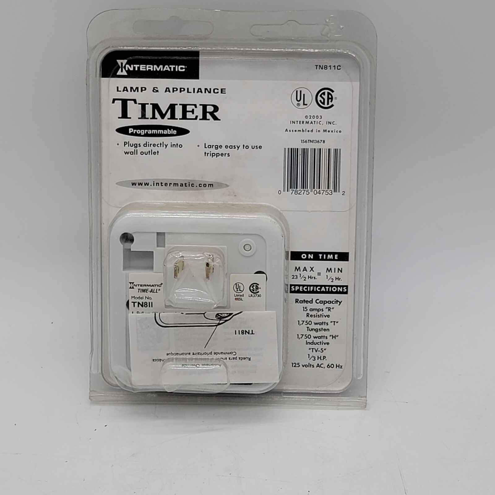 Intermatic TN811C 24 Hours Control Lamp And Appliance Programmable ...
