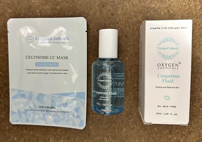 Oxygen Ceuticals Couperose Fluid 50ml 1.69 Fl Oz + Ceutisome CC Facial Mask Set | eBay