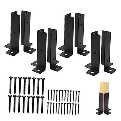 Adjustable Deck Post Base Brackets Thick Solid Steel Black Post Anchor ...