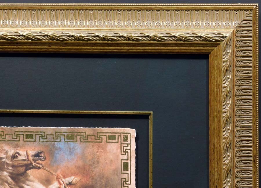 Tomasz Rut serigraph Mix Media on paper horse antique H.Signed make an ...