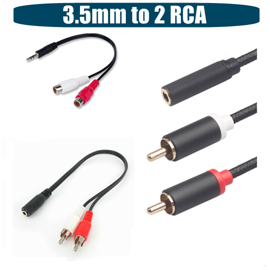 3.5mm AUX Female To 2 RCA Male Aux Auxiliary Stereo Audio Adapter Cable ...