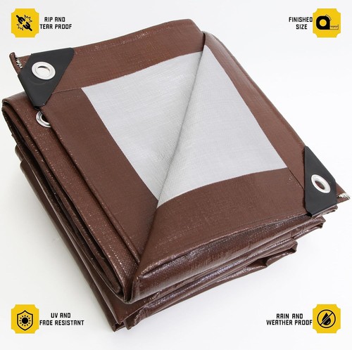 12' x 16' Large Multi-Purpose Waterproof Light Weight Heavy Duty Silver ...