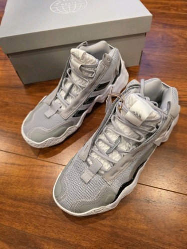 Adidas Exhibit B Mid Basketball Shoes Gray/Black/White Women's Size 8 ...