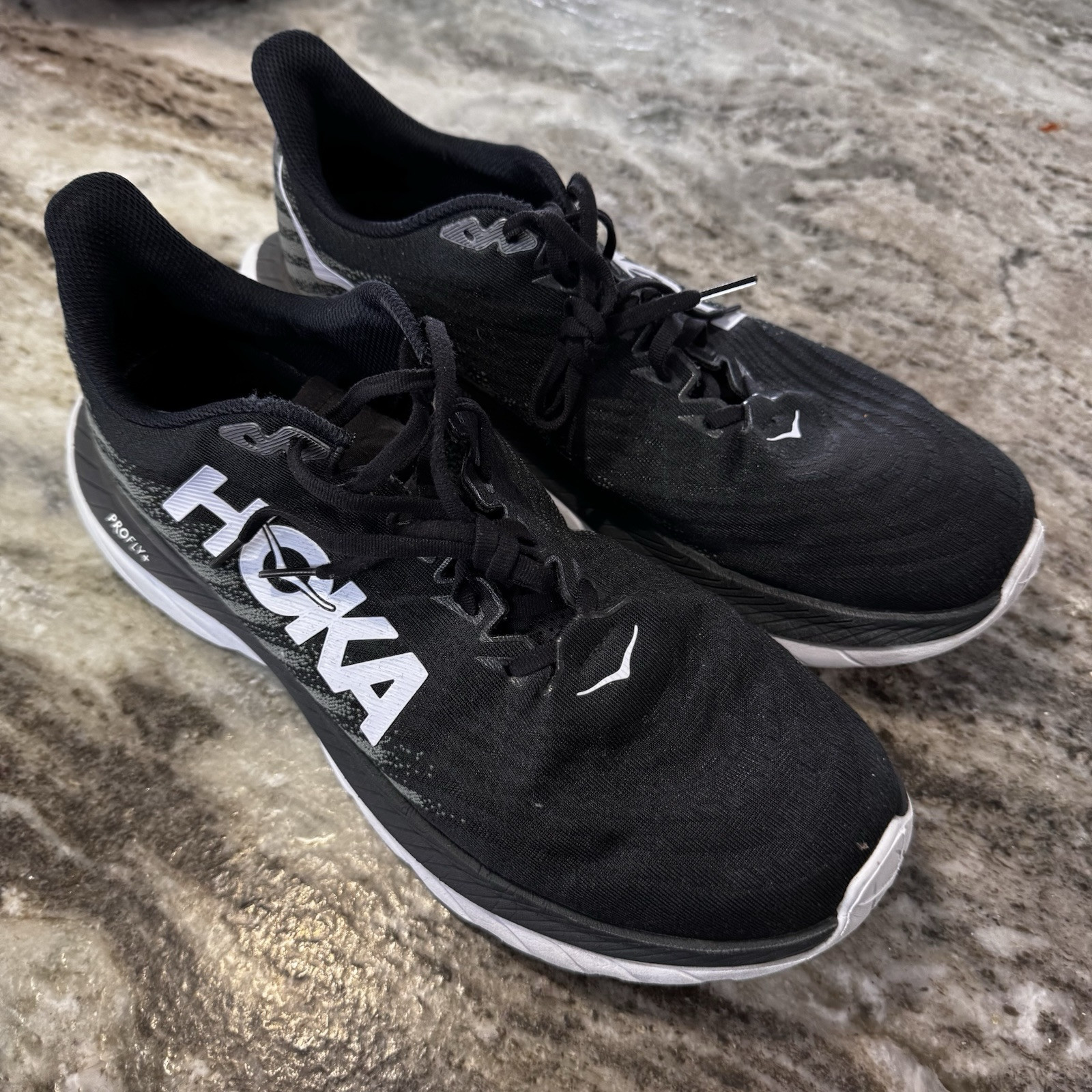 Hoka One Mens Mach 5 Black Running Shoes Size 12.5 D - Gem