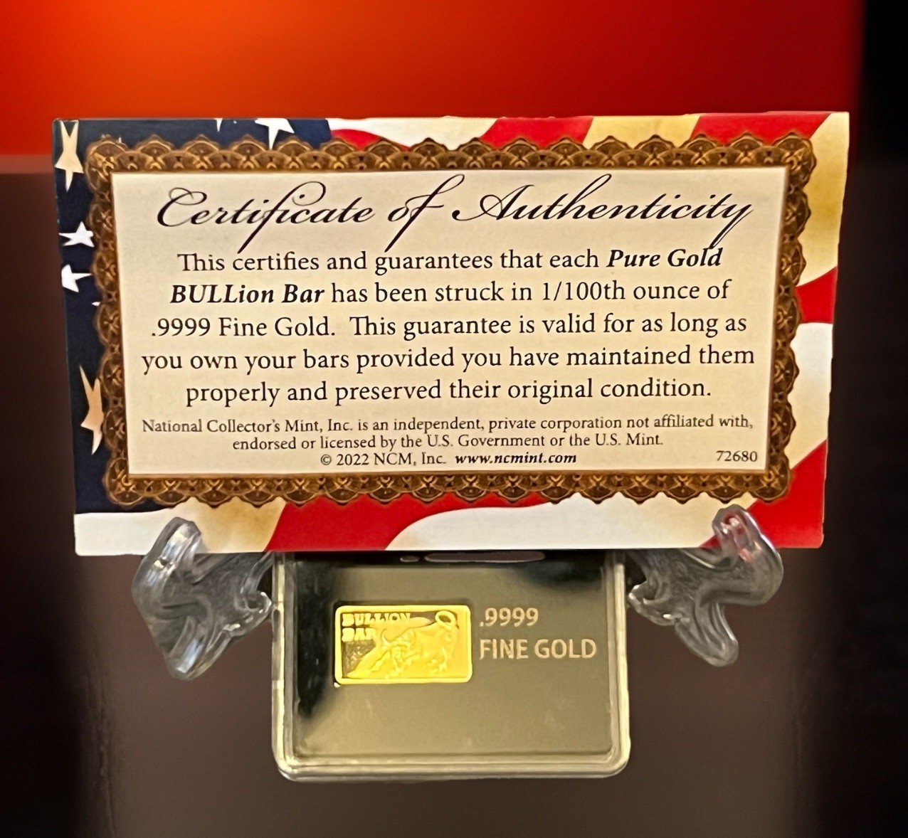 2022🔥.9999 Fine Gold Bar 1/100oz. Pure 24k Gold Bullion Bar in capsule💎 ...