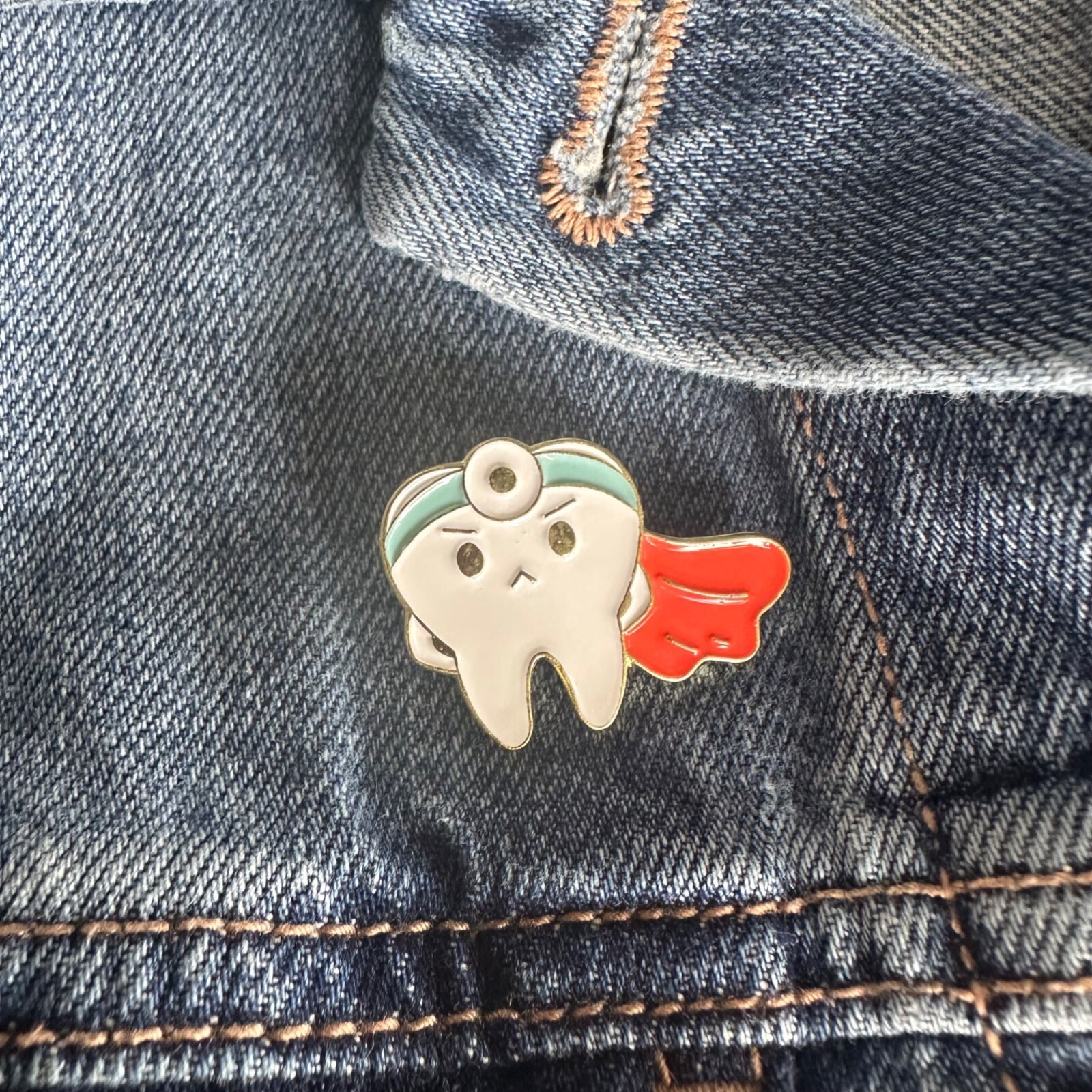 ⭐Superhero Dentist Tooth Enamel Pin Badge Tooth Dental Health Dentist ...