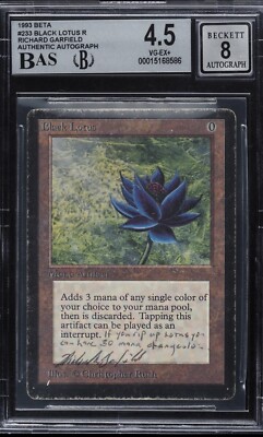 BLACK LOTUS Beta Rare BAS 4.5 Auto And Inscribed Richard Garfield ...