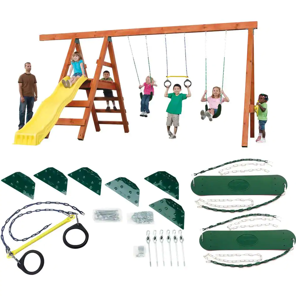 DIY Yourself Pioneer Custom Outdoor Swing Set Hardware Kit with Playset ...