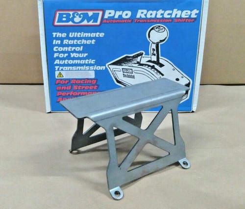 B&M 81120 Pro Ratchet Automatic Shifter + 5" Tall Tunnel Mount Pedestal ...