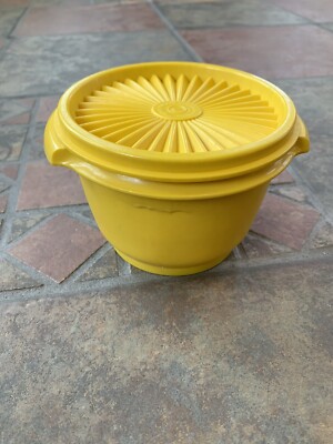 Vintage Tupperware Yellow Storage Container 886-36 With Lid | eBay