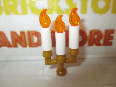 Lego - 1x Candlestick 73117 3x Candle 37762 White 3x Flame 37775 Trans ...