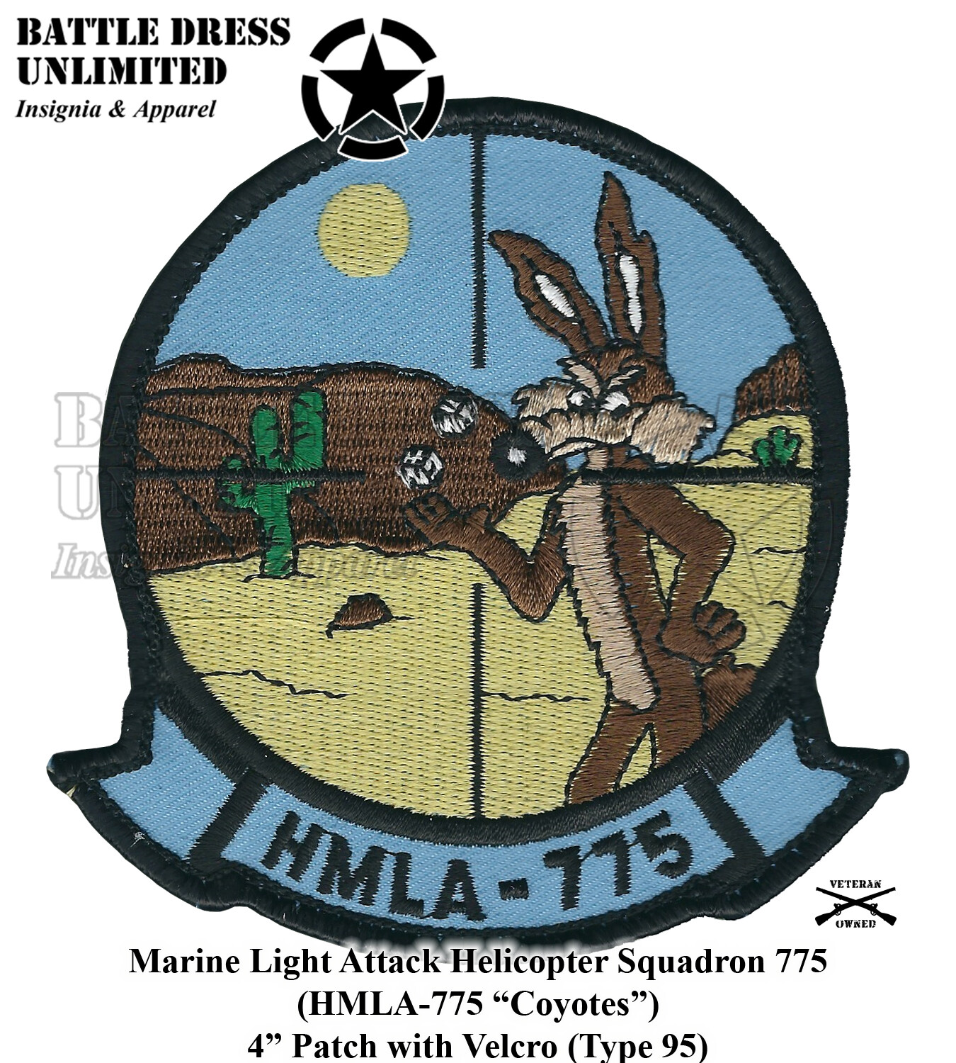 Light Attack Helicopter Squadron 775 Patch (HMLA-775 "Coyote" USMC ...