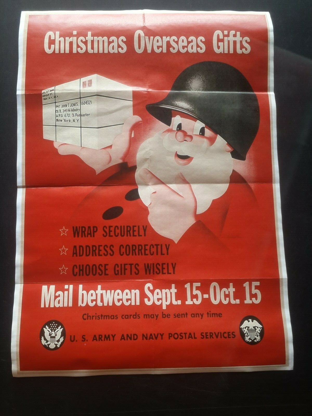 1942 WW2 AMERICA CHRISTMAS SANTA CLAUS WAR GIFT CARTOON PROPAGANDA ...