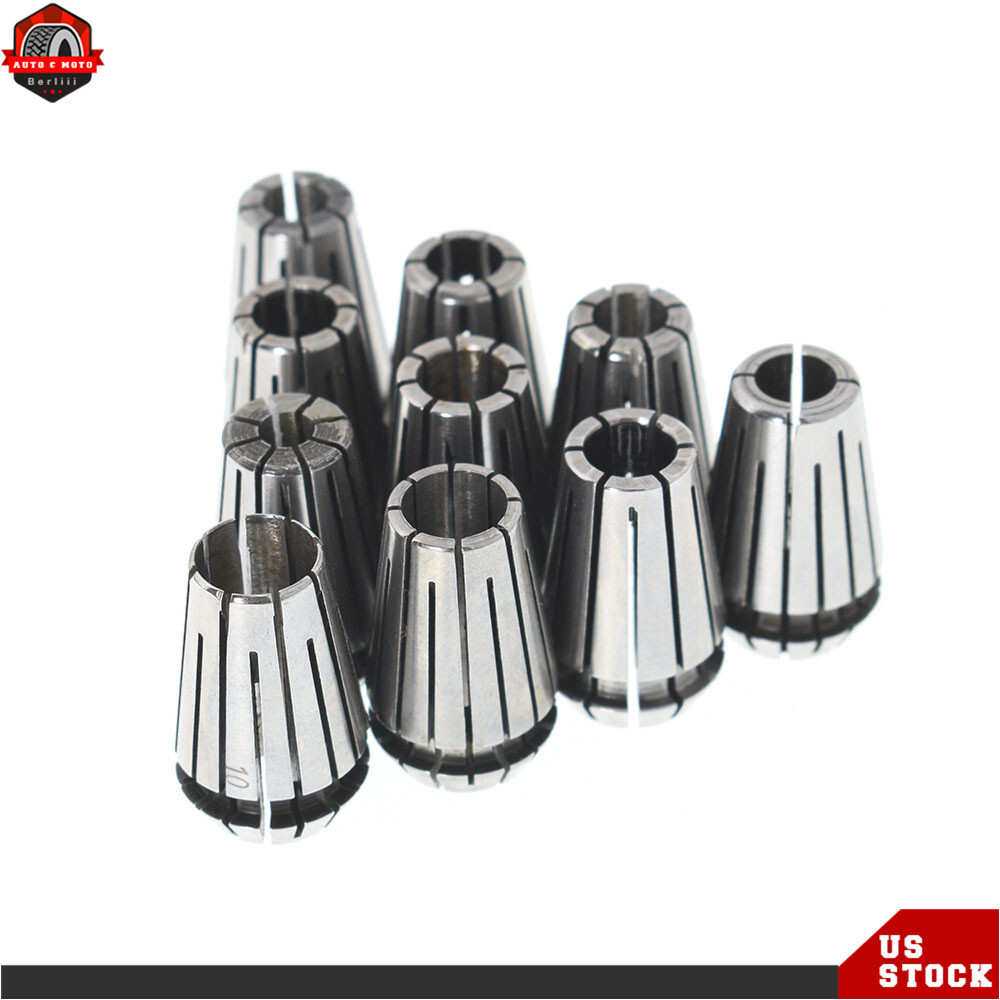 10Pcs ER16 Spring Collet Set For CNC Workholding Engraving Milling ...