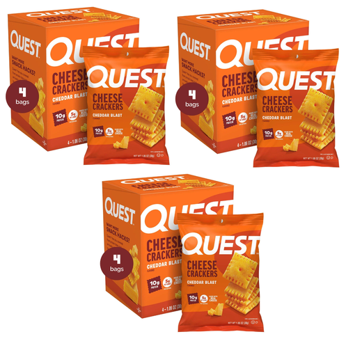 Quest Cheese Crackers, Cheddar Blast flavor, 10g, Real Cheese, 12 Count ...