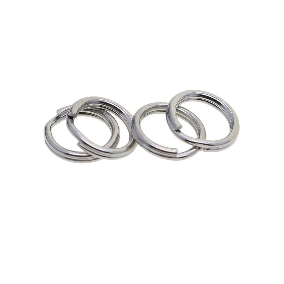 100 Pieces Stainless Steel Split Ring Key Rings Keychain DIY Craft ...