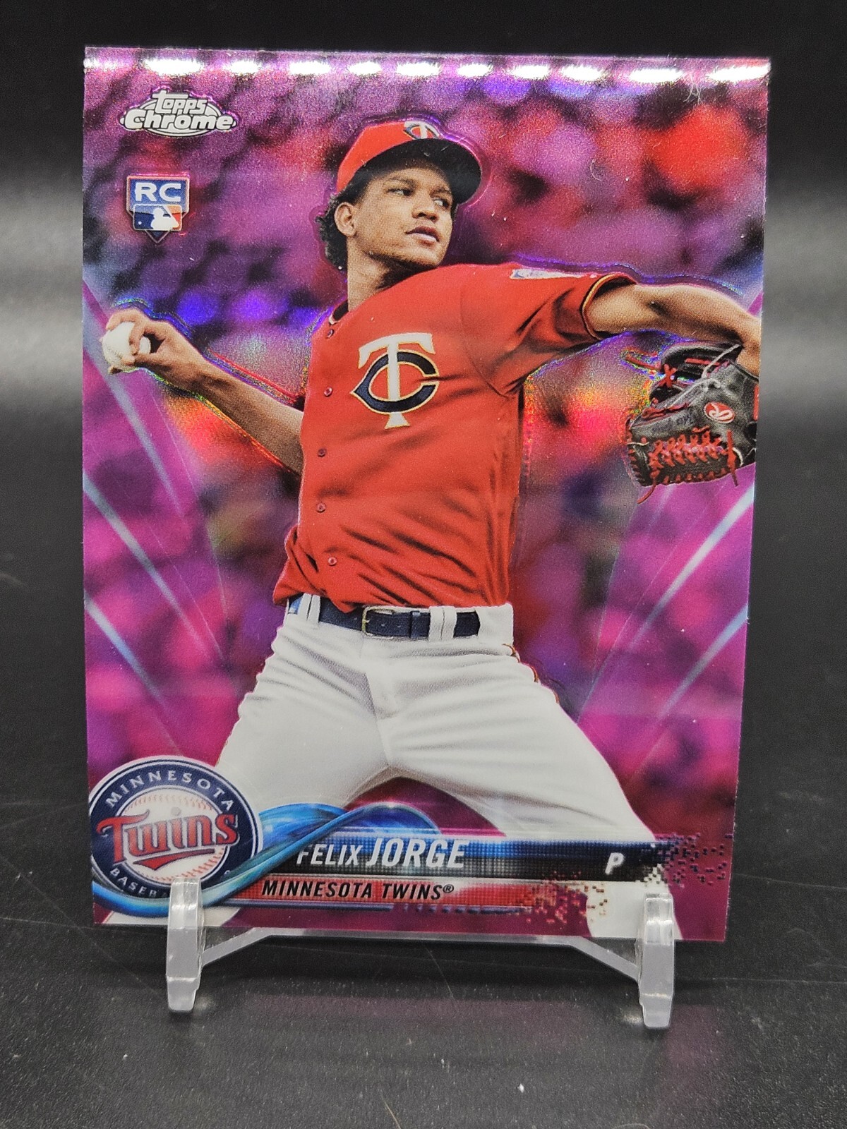 2018 Topps Chrome Pink Refractor - Felix Jorge Rookie - 127 - Minnesota ...