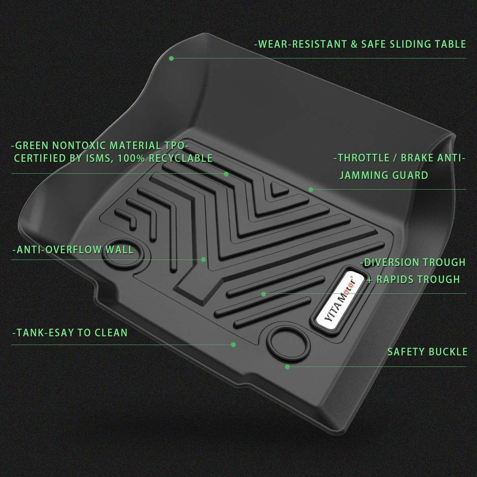 Floor Mats for 2013-2018 Toyota RAV4 All Weather TPE Rubber Front ...