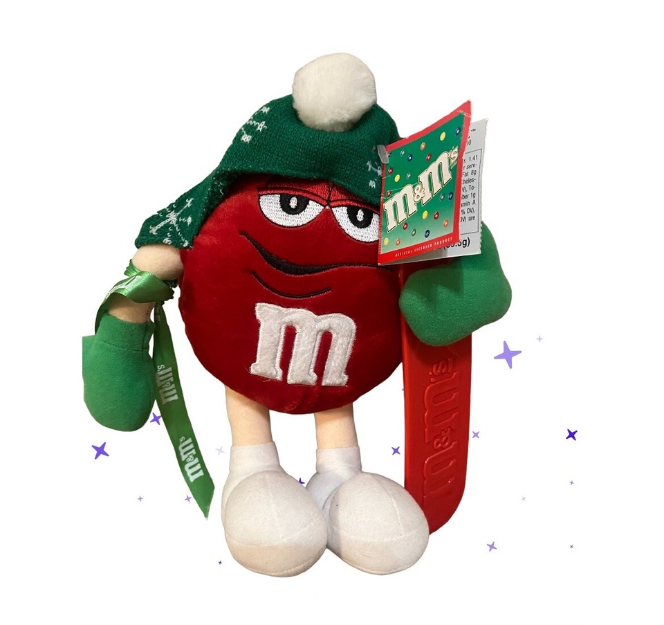 Red M&M Candy Plush Snowboarding Surfboard Stuffed Toy 2003 Ski Cap ...