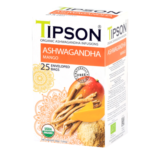 Tipson Ceylon Organic Ashwagandha Infusions with Mango 25 Enveloped Tea Bags | eBay