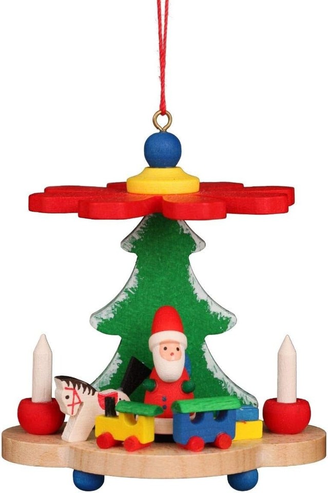 Alexander Taron 3" Warm and Vibrant Pyramid with Santa Christmas ...