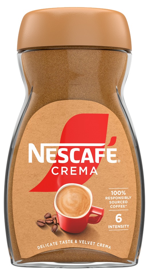 2 NESCAFE CREMA Instant Coffee Jars Delicate Taste & Velvet Crema 100g ...