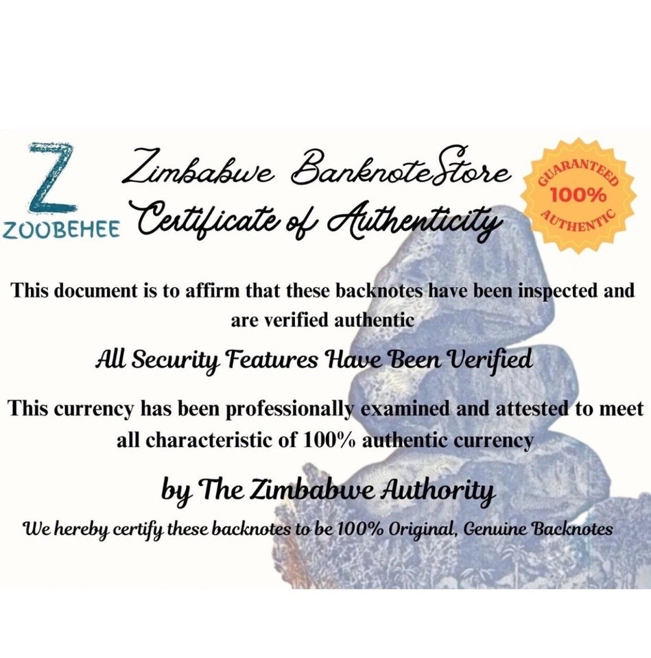 🔥AUTHENTIC ZIMBABWE 100 TRILLION LOT OF 2 UNC + 1 MILLION FREE BOLIVAR ...