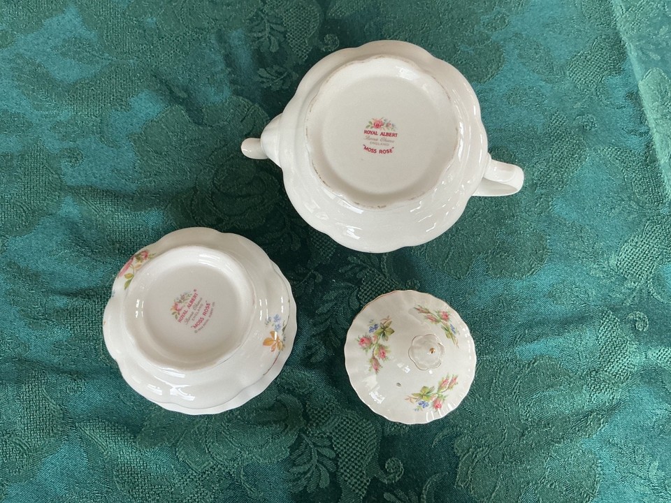 ROYAL ALBERT MOSS ROSE TEA POT & SUGAR BOWLin Exc Cond | eBay UK