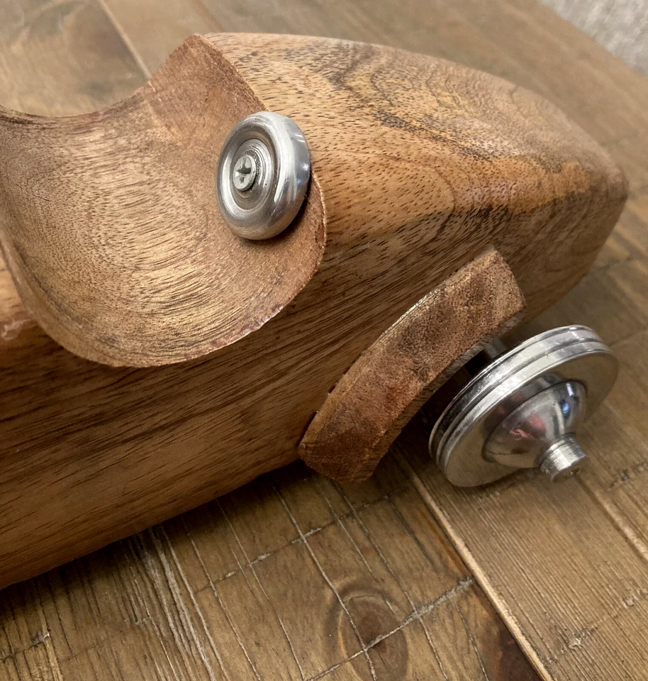Carved Wooden Block Car with Metal Wheels 10.5" X 6" Christmas & All ...