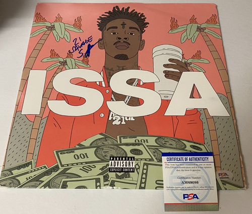 21 SAVAGE SIGNED AUTOGRAPHED ISSA ALBUM VINYL RARE BANK ACCOUNT DRAKE ...