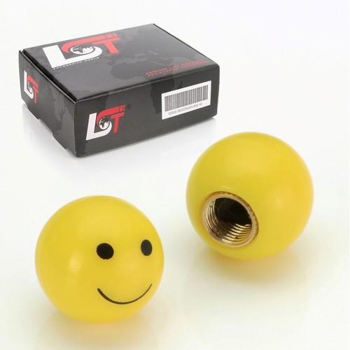 2x Tappo Valvola Pneumatici Sfera Smiley che Ride Giallo per Auto ...