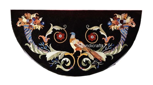 Black Marble Console Table for Hallway Bird Pattern Inlay Work Coffee Table Top | eBay