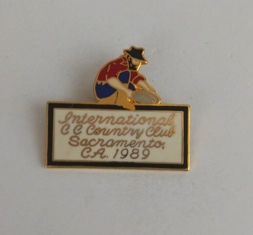 Vintage 1989 Int. CC Country Club Sacramento, CA. Man Panning Gold ...