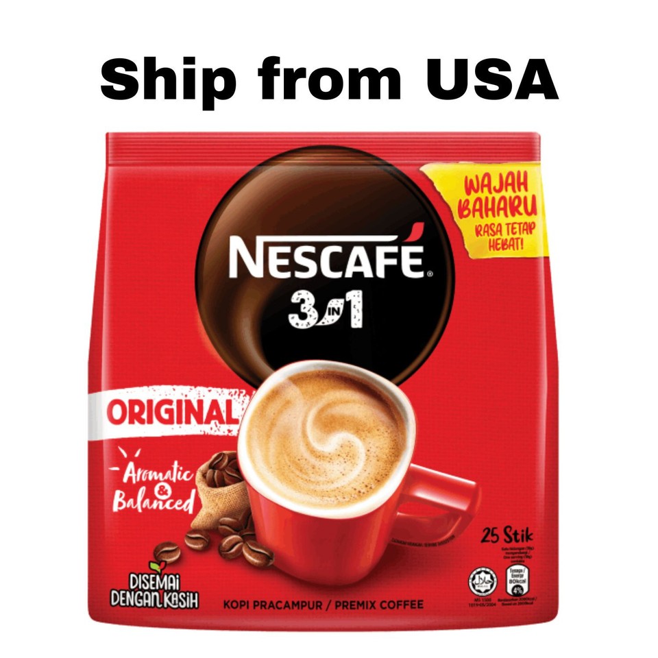 1 pack Nescafe 3 In 1 Original Classic 18gm x 25 Sticks Premix Instant ...
